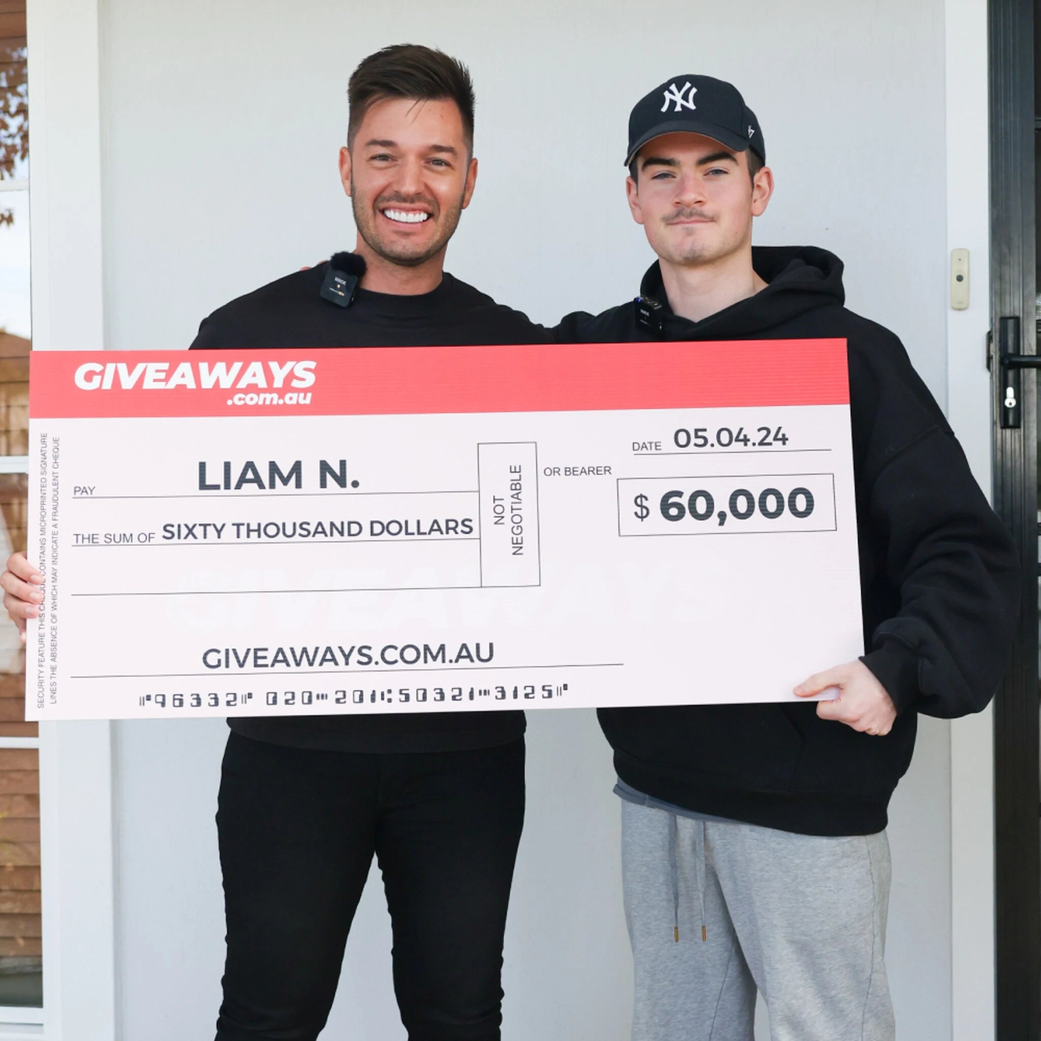 Liam N. Won $60,000 | Giveaways.com.au – GIVEAWAYS
